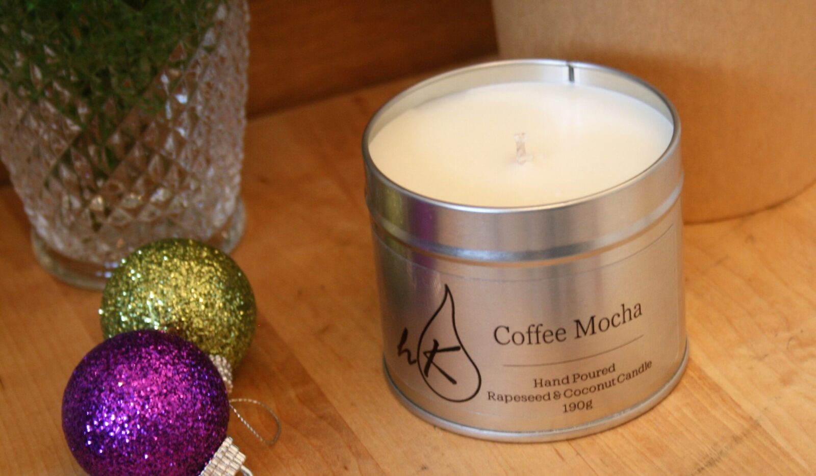 COFFEE MOCHA Silver Tin – Handmade Luxury Candles